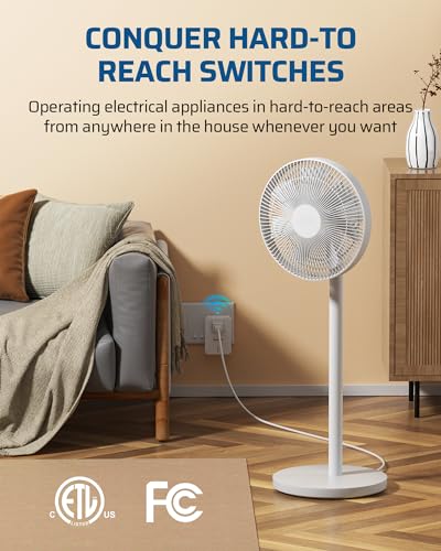 DEWENWILS Indoor Remote Control Outlet, Expandable Remote Light Switch Kit, Wireless On Off Power Switch, 100ft RF Range, Compact Design, White
