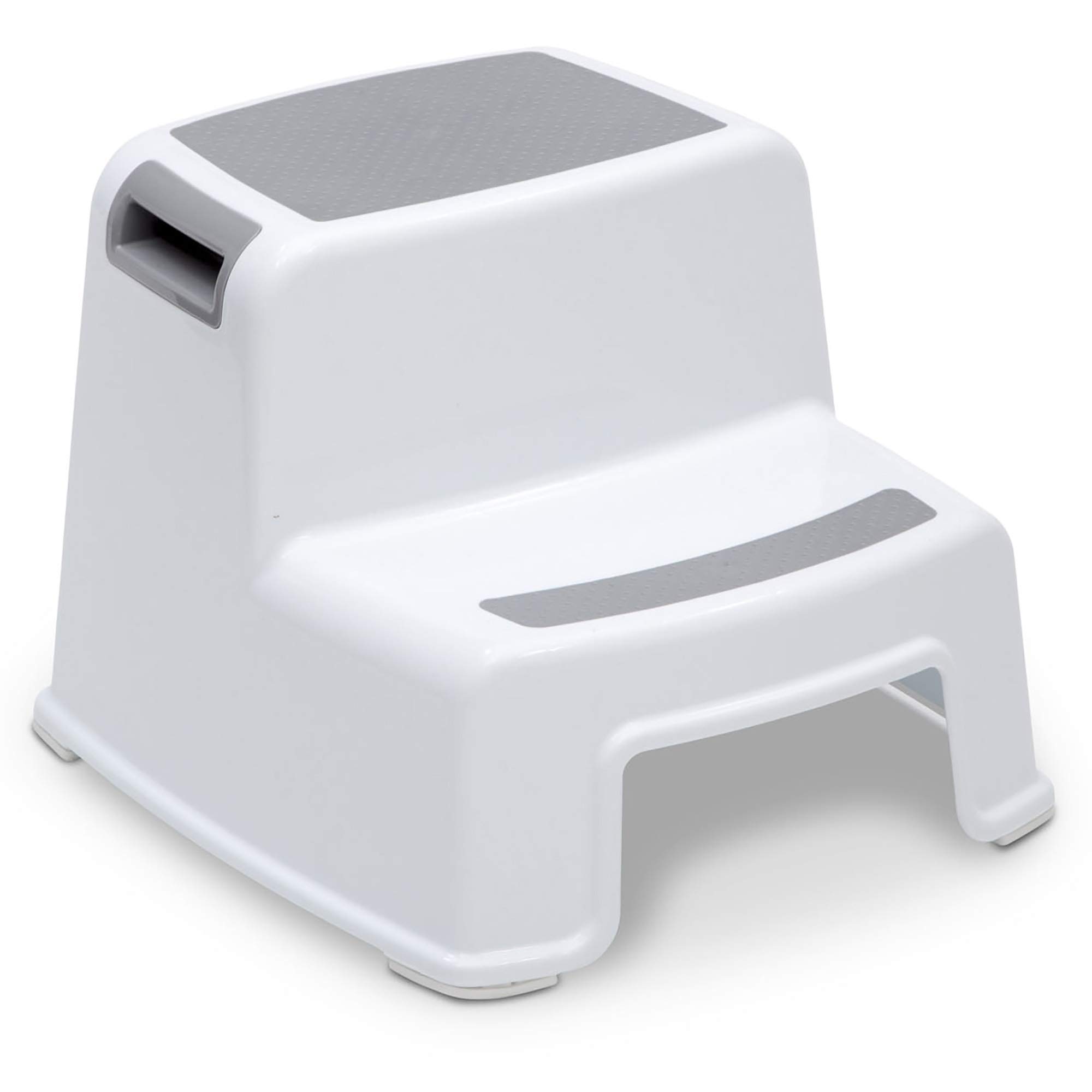 Delta Children Kid Size Potty and Step Stool 2-Piece Set - Realistic Potty and Step Stool Ideal for Potty Training, White/Grey