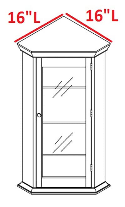 Kings Brand Furniture - Corner Curio Storage Cabinet with Glass Door (Black)