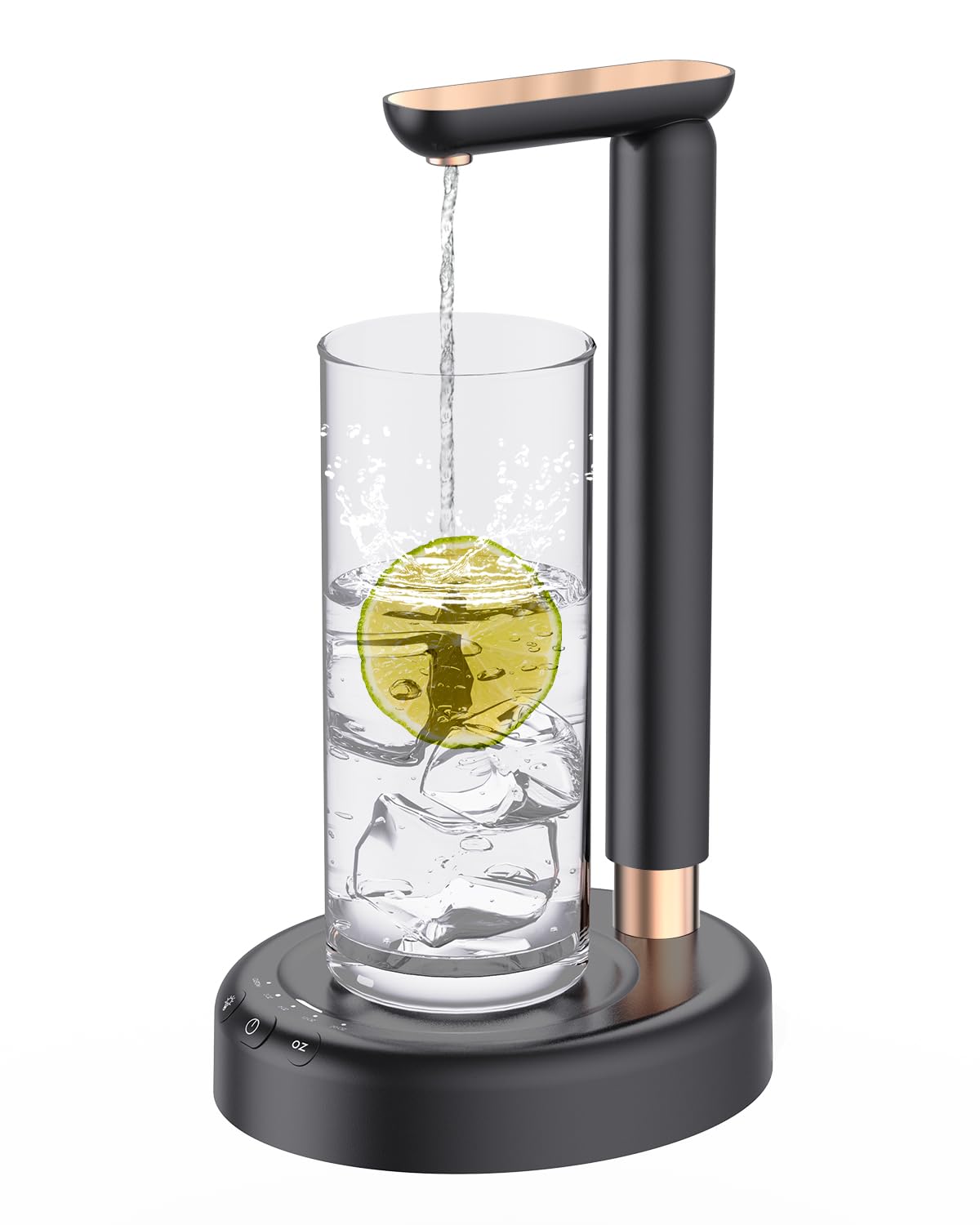 Desktop Water Bottle Dispenser, Nerveol 5 Gallon Water Dispenser Portable Electric Water Bottle Pump for Universal 1-5 Gallon Bottles Type-C Charging Water Jug Pump for Home Office Outdoor Black