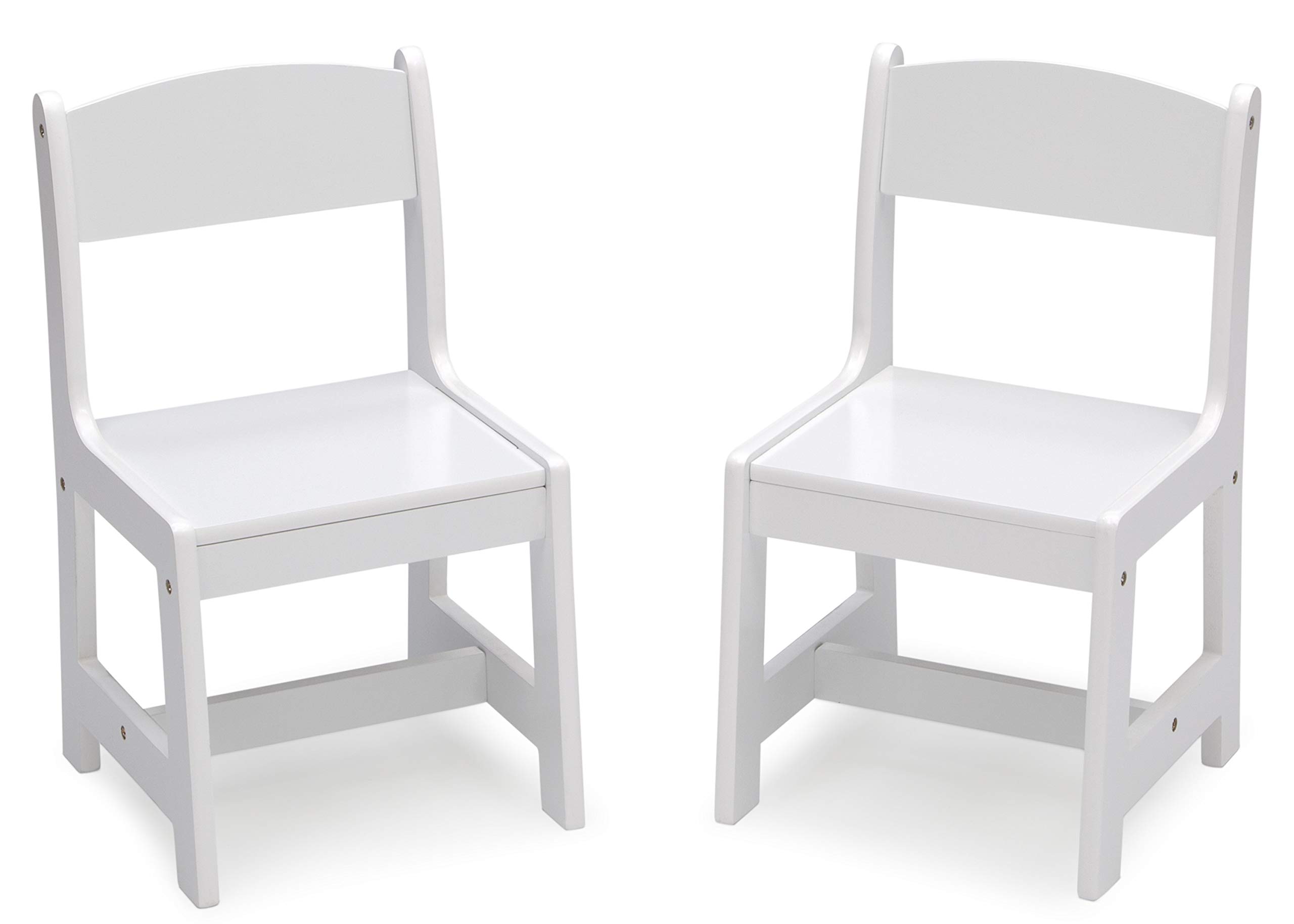 Delta Children MySize Wood Kids Chairs for Playroom, Greenguard Gold Certified, Bianca White