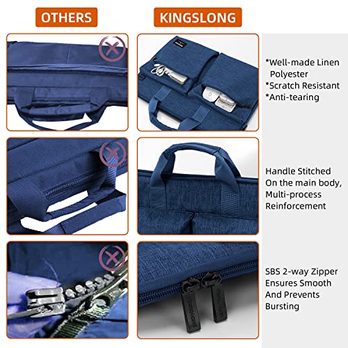 KINGSLONG 14 Inch Laptop Bag Shoulder Messenger,Slim Lightweight Laptop Computer Notebook Ultrabooks Carrying Case Handbag for Men Women Fit for Acer Asus Lenovo HP Toshiba, Blue