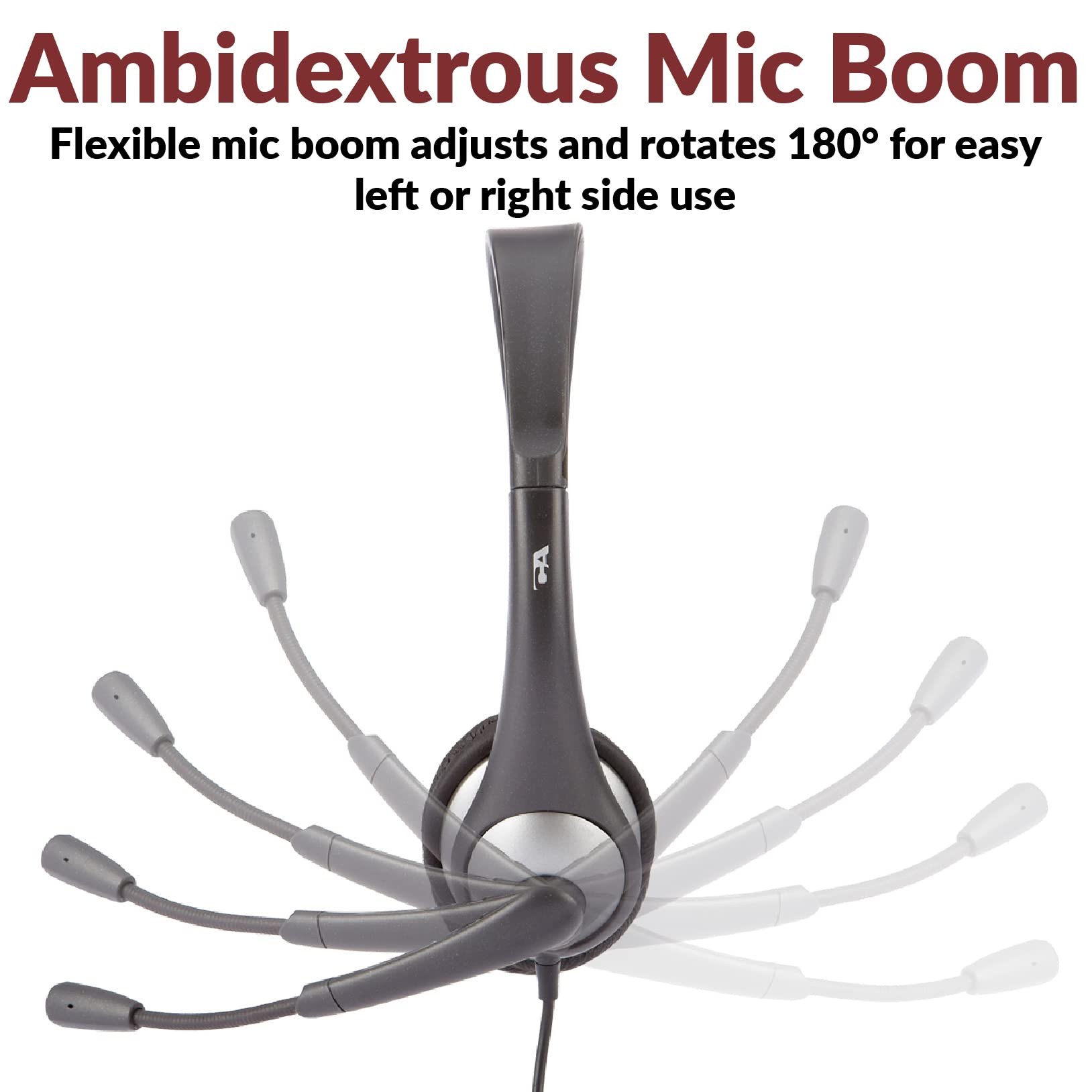 Cyber Acoustics Stereo Headset (AC-204), 3.5mm Stereo & Y-Adapter, Home, K12 School Classroom and Education