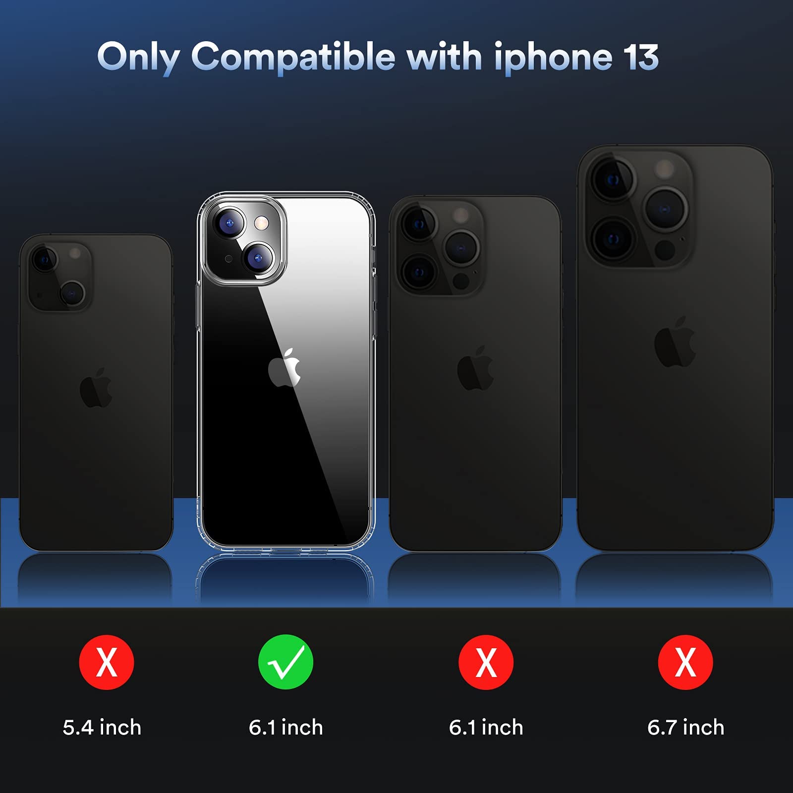 Elando Crystal Clear Case Compatible with iPhone 13 Case, Non-Yellowing Protective Shockproof Slim Thin Phone Case, 6.1 inch, (Ci132)