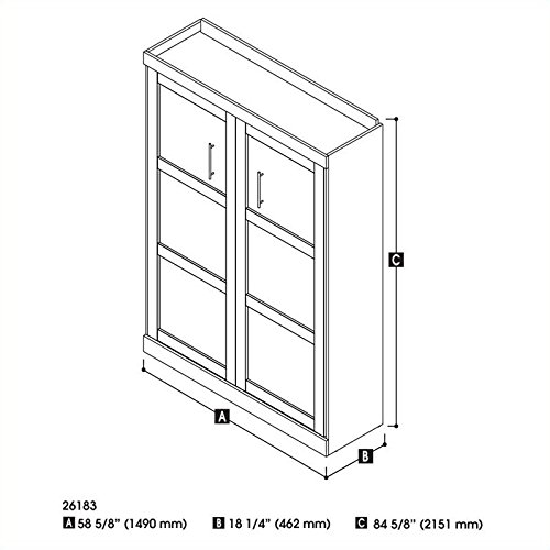 Pemberly Row Puq Easy-Lift Dual Piston Full Size Murphy Wall Bed in White