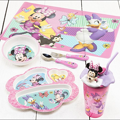 Zak Designs Minnie Easy Grip Flatware Fork And Spoon Utensil Set β Perfect for Toddler Hands With Fun Characters, Contoured Handles And Textured Grips, Minnie Bowtique