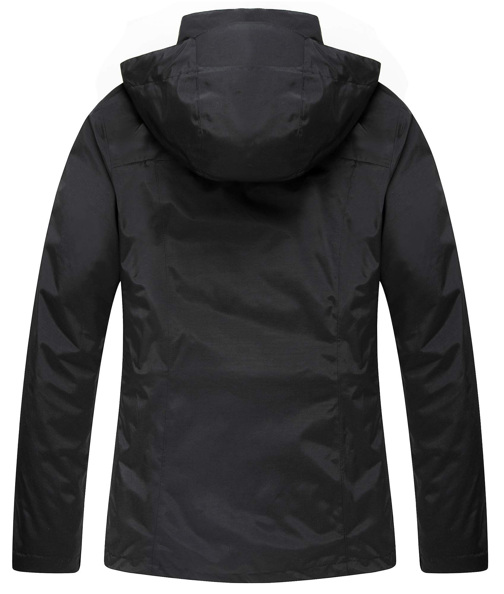 Diamond Candy Womens Winter Coat Waterproof Rain Jacket for Ski, 3 in 1 Fleece Jacket with Hood