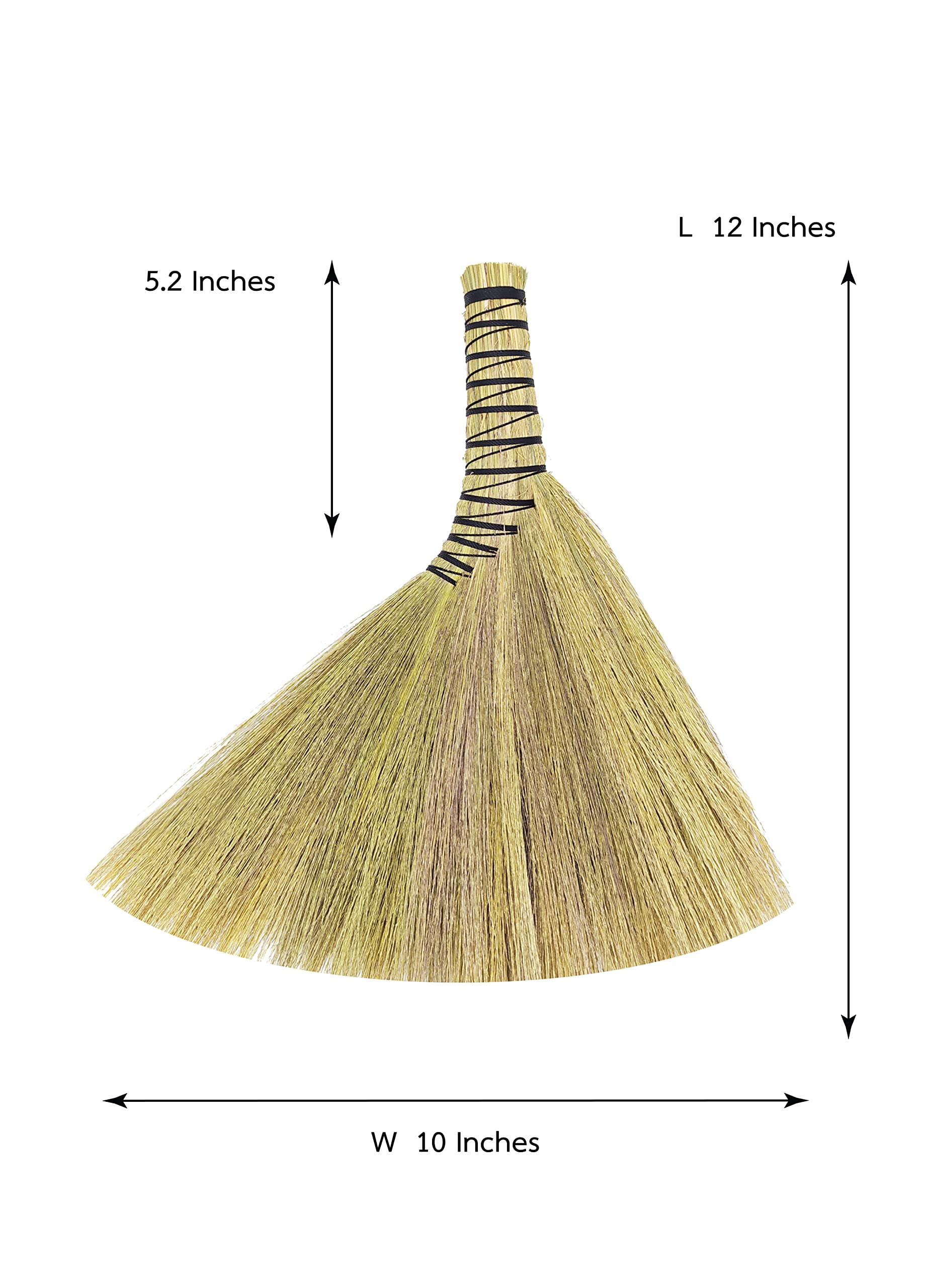 Small Whisk Broom,Handmade Turkey Wing Whisk Broom 12" for Cleaning,Sturdy Soft Brush,Bristle Design Cleans Dust Dirt & Debris Brush Head/Perfect for Indoor Outdoor and Car