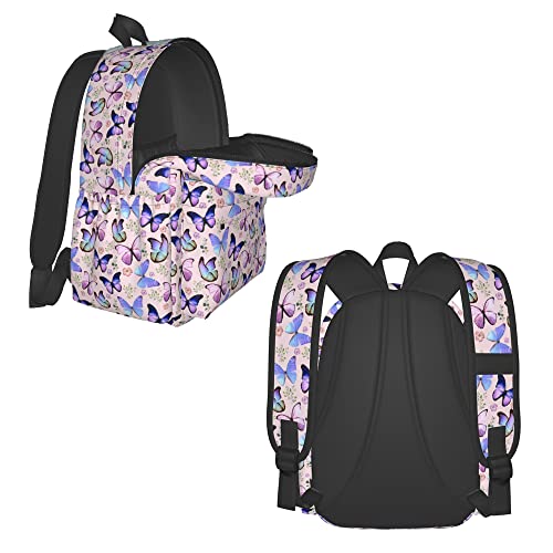 Nmbvcxz Butterfly Backpack for Women 17 inch Travel Casual Laptop Backpack Lightweight Waterproof Durable Hiking Daypack