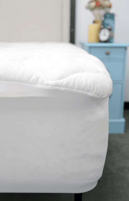 Pillowtex Waterproof Mattress Topper – Blend of Rayon Derived from Bamboo and Polyester, Silent, with Fitted Skirt, Mattress Protector - Cal King Size
