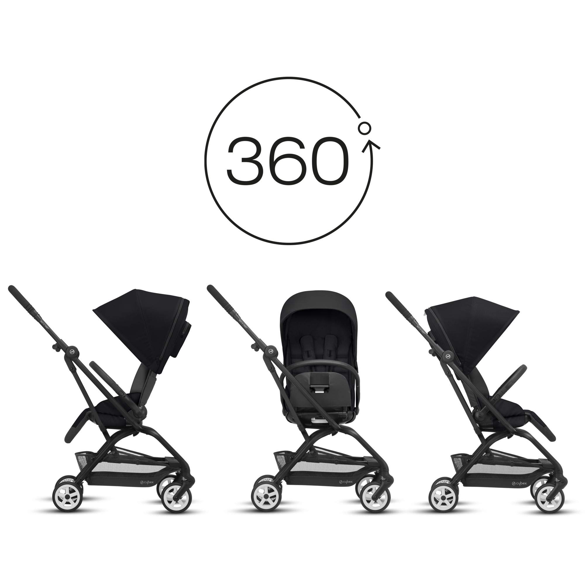 CYBEX Eezy S Twist 2 Stroller, 360° Rotating Seat, Parent Facing or Forward Facing, One-Hand Recline, Compact Fold, Lightweight Travel Stroller, Stroller for Infants 6 Months+, River Blue