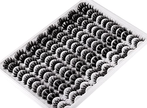 False Eyelashes 48 Pairs 6 Styles Mixed Fluffy Curled Fake Eye Lashes Bulk Wholesale Dramatic Thick 5D Wispy Strip Faux Mink Eyelashes Multipack