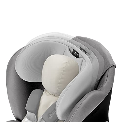 Cybex Eternis S, All-in-One Convertible Car Seat, 12-Position Height-Adjustable Reclining Headrest, Side Impact Protection, Manhattan Grey, 120 lb