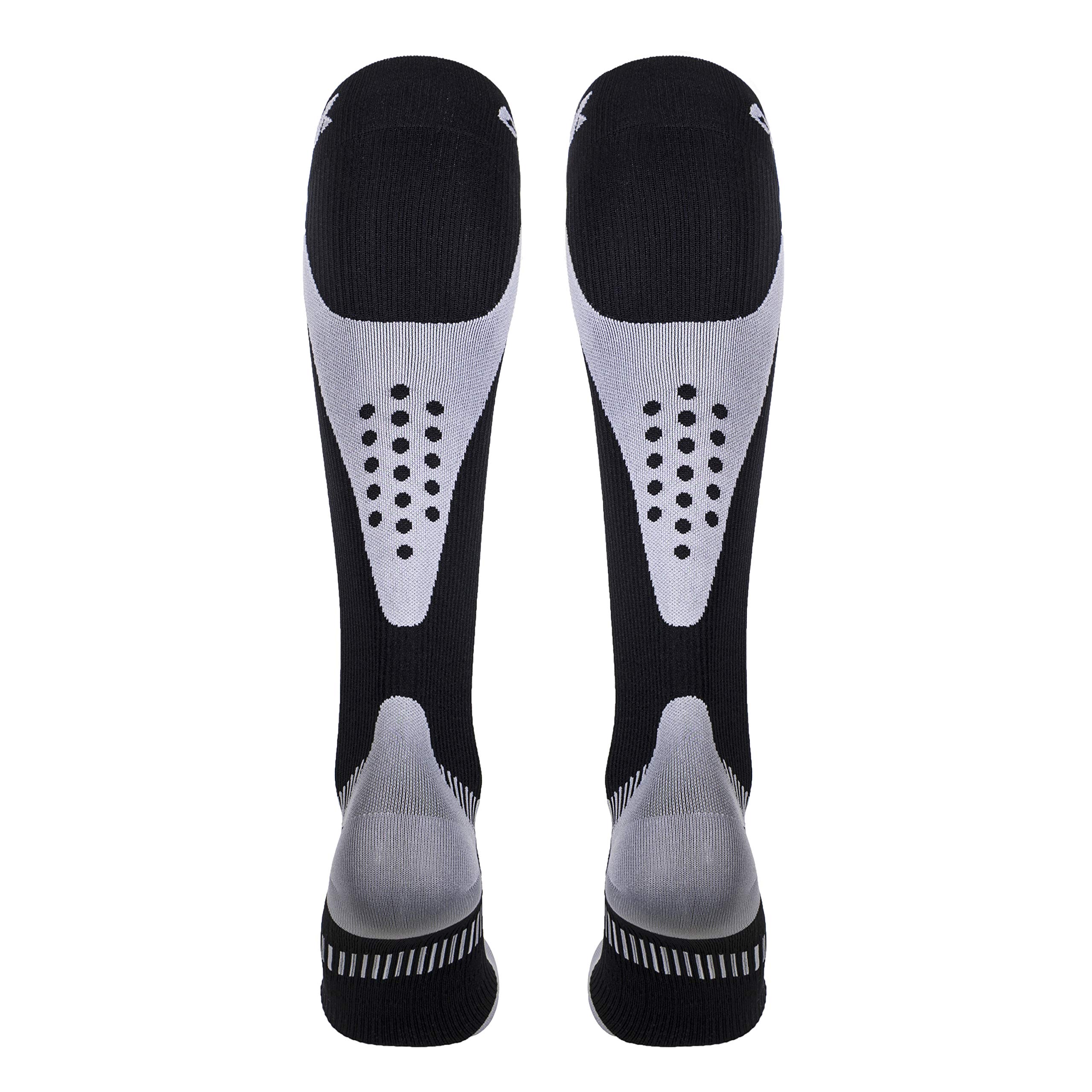 CSX Compression Socks for Men and Women, Knee High, Recovery Support, Athletic Sport Fit, Green on Black, Medium (15-20 mmHg)