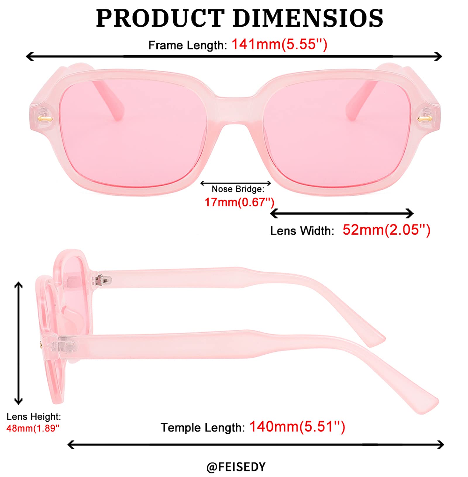 FEISEDY Retro 90s Rectangle Sunglasses Oval Yellow Sunglasses Trendy Irregular Square Sun Glasses for Women Men B2790