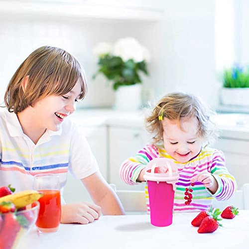 Nenkarn Slushy Maker Cup, Upgrade 17oz/500ml Slushie Cup, Quick Frozen Magic Cup, Double Layers Slushie Maker Cup, Cool Stuff Birthday Gifts for Kids (Rose)