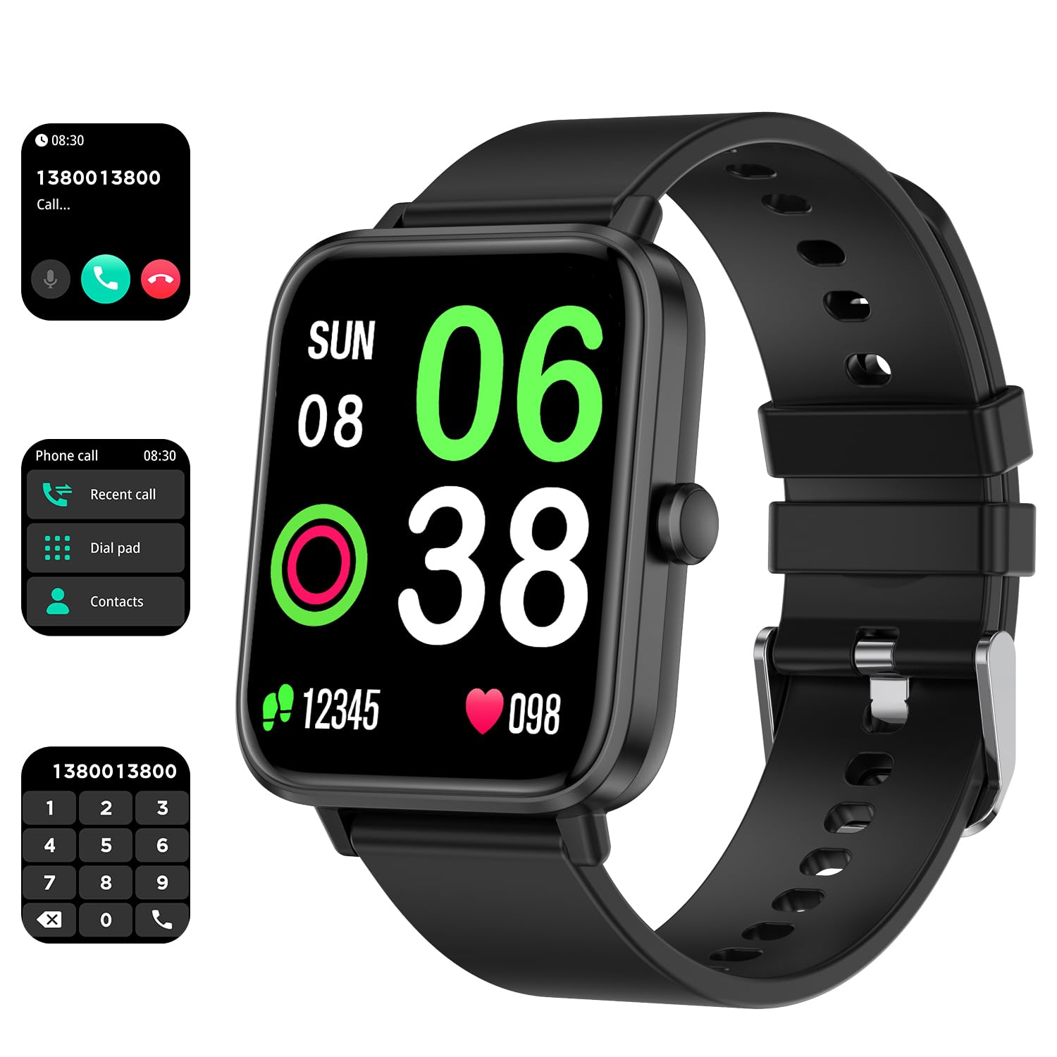 Smart Watch Full Touch Smart Watches for Android iOS Phones Compatible (Answer/ Make Call) Smart Fitness Tracker Watch for Women Man IP67 Waterproof Smartwatch with Sleep/Heart Rate/Blood Oxygen/Step