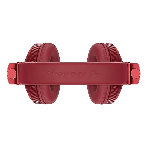 Pioneer DJ HDJ-X5BT-R - Closed-back, Bluetooth-compatible, Circumaural DJ Headphones with 40mm Drivers, 5Hz-30kHz Frequency Range, Detachable Cable, and Carry Pouch - Red