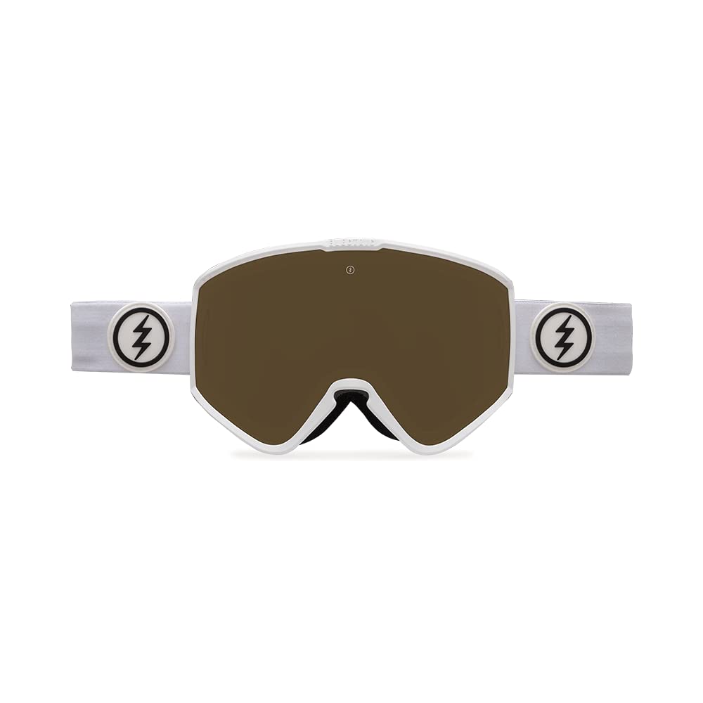 Electric - Kleveland+, Snow Goggles, Gloss White Frame, Photochromic Green Bronze Gold Chrome Lens