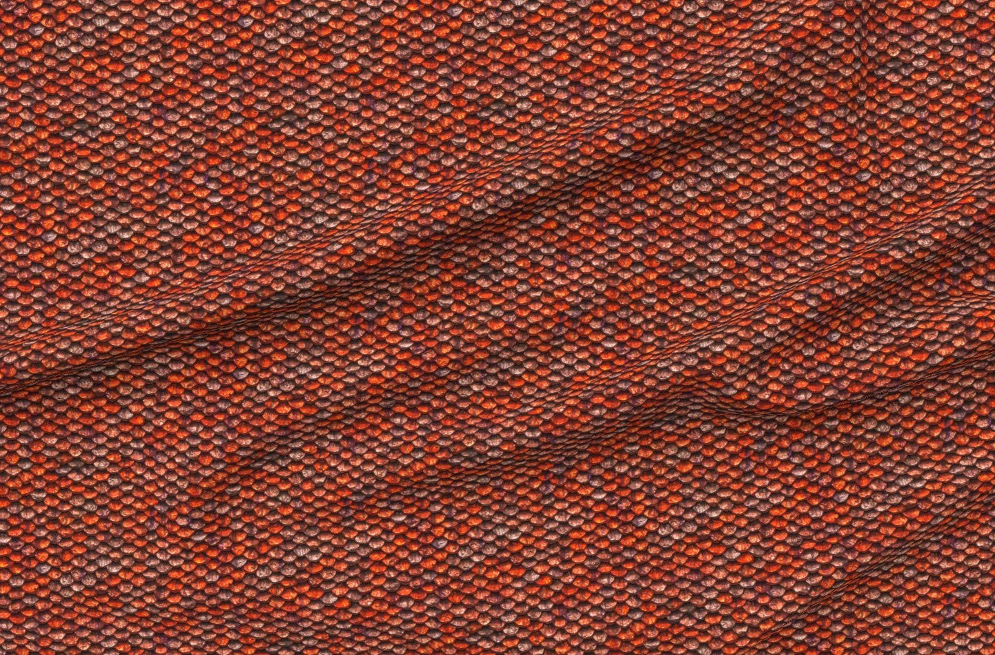 Spoonflower Fabric - Mermaid Scales Orange Fish Scale Skin Tail Printed on Petal Signature Cotton Fabric by The Yard - Sewing Quilting Apparel Crafts Decor