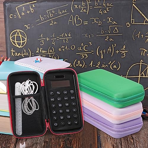 PerKoop 4 Pcs Hard Graphing Calculator Case Compatible with Ti 84 Plus Ce, 84 Plus, 83 Plus Ce, Fx 9750gii Zipped Pocket Hard Travel Case Office Calculator Accessories for USB Cables, Pencil, Ruler