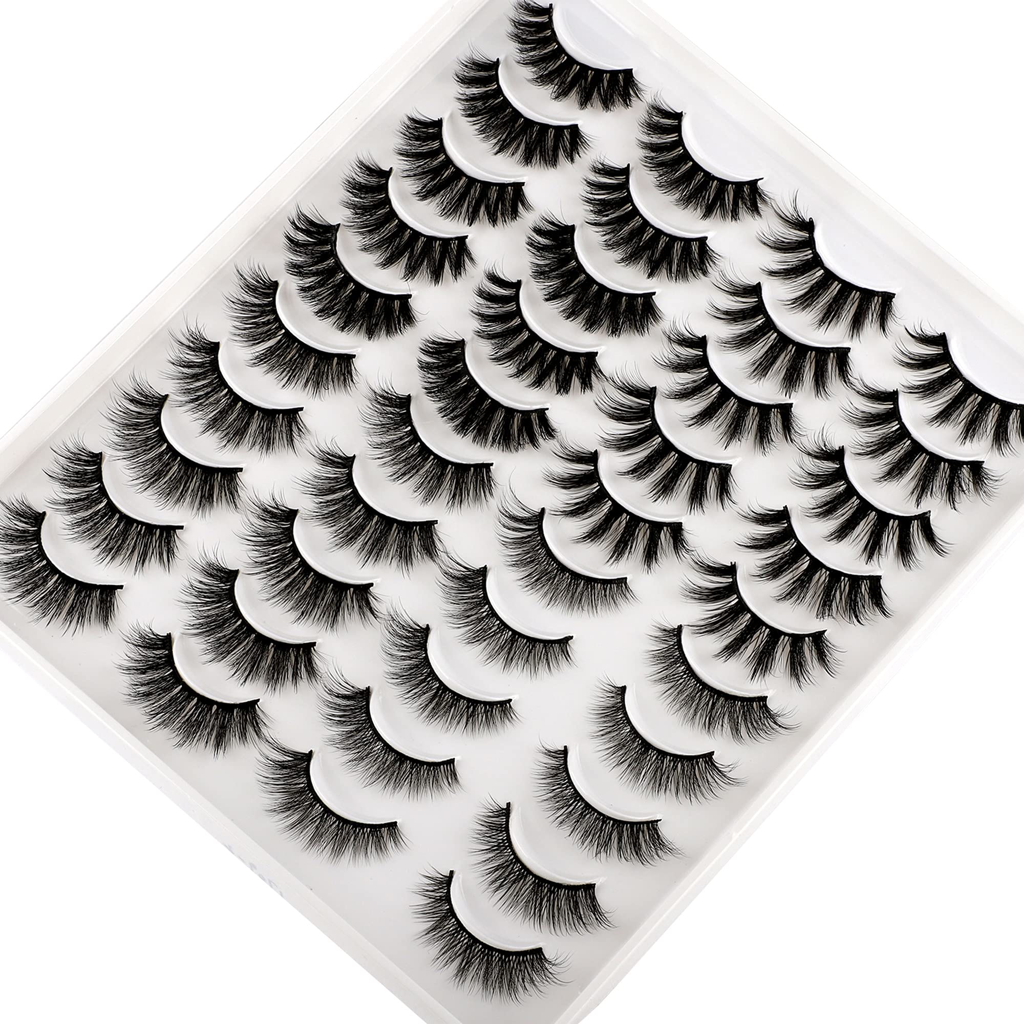 False Eyelashes, Fluffy Strip Eyelashes Bulk Wholesale 20 Pairs 4 Styles Winifred Volume Reusable False Lashes Pack