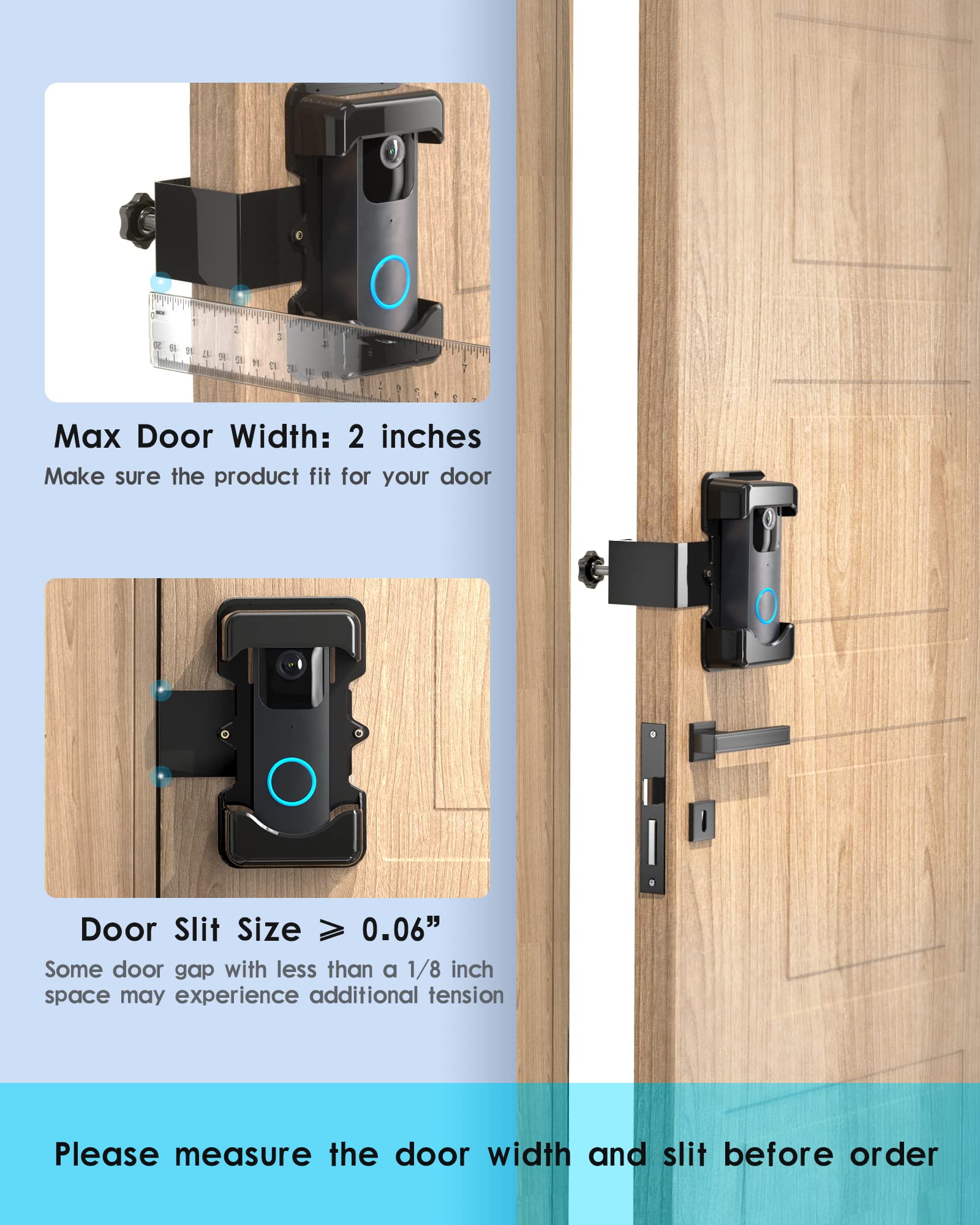 COOLWUFAN Anti-Theft Video Doorbell Mount, No-Drill Mounting Bracket for Most Brand Video Bell (White)