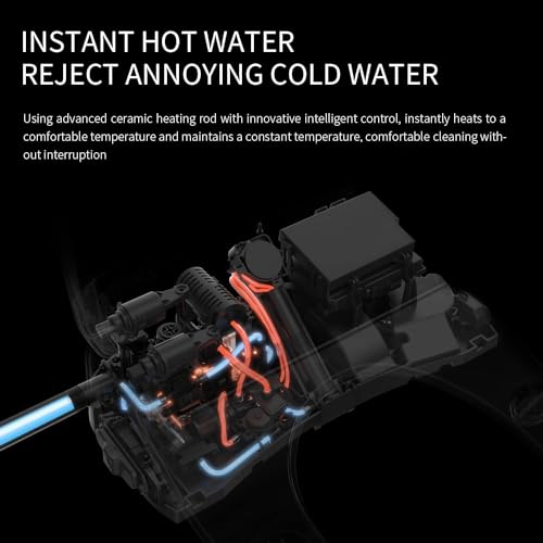 Smart Bidet Toilet Seat with Heated Seat, Electronic Bidet Seat with Wireless Remote/Side Panel/Various Washing Settings/Warm Water/Air Dryer and Nightlight