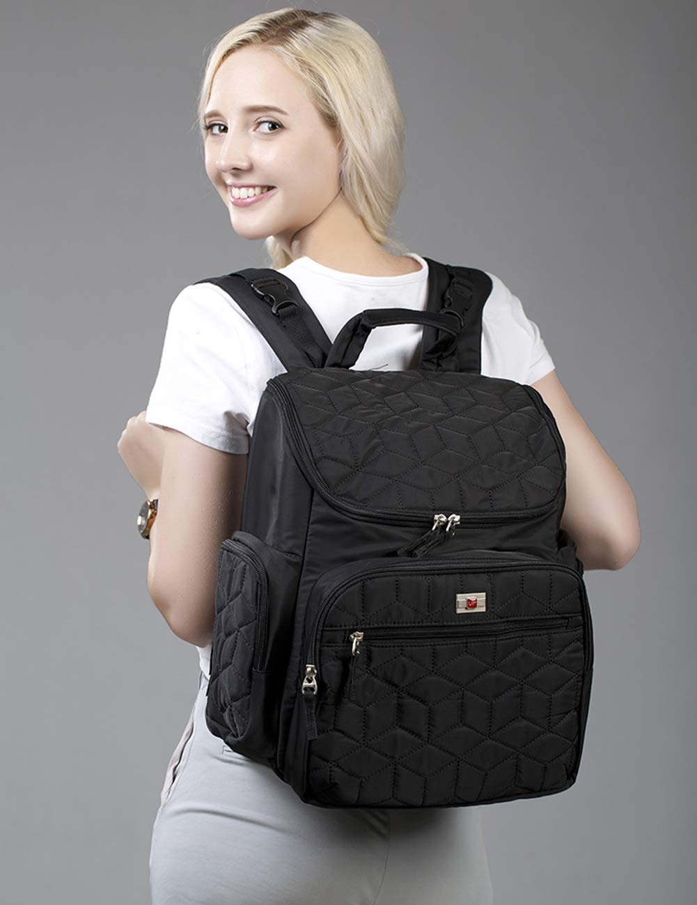 Diaper Bag Backpack, Large Capacity Baby Changing Bags, Waterproof Baby Diaper Bag, Nappy Bag For Mom And Dad Black