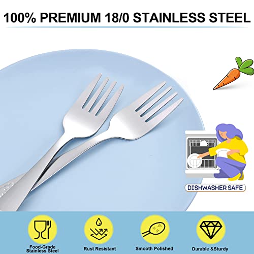 VITEVER 6-Piece Toddler Forks, Small Stainless Steel Kids Forks Set, Children Safe Forks for Self Feeding - Mirror Polished, Dishwasher Safe