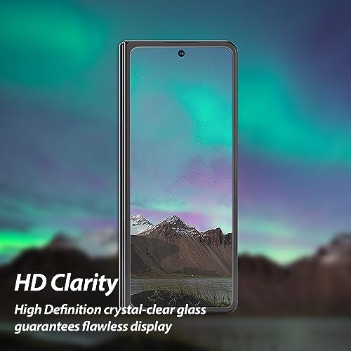 Whitestone 2PACK EA GLASS Privacy Screen Protector for Galaxy Z Fold 5 2023, Full Coverage Private Tempered Glass Shield [Easy Install] - Two Pack