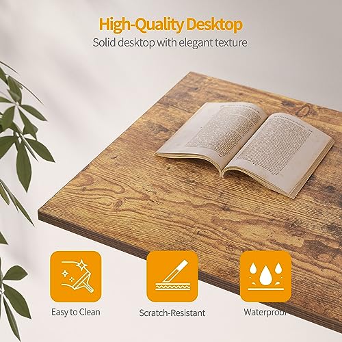 CubiCubi Computer Home Office Desk with 2 Drawers, 40 Inch Small Desk Study Writing Table, Modern Simple PC Desk, Black