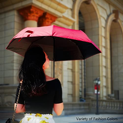 VIVIAN & TOMMY Travel Umbrella Windproof Auto Open Close Compact Folding Umbrella UV Protection Strong Steel Lightweight Portable for Women and Men (Black)