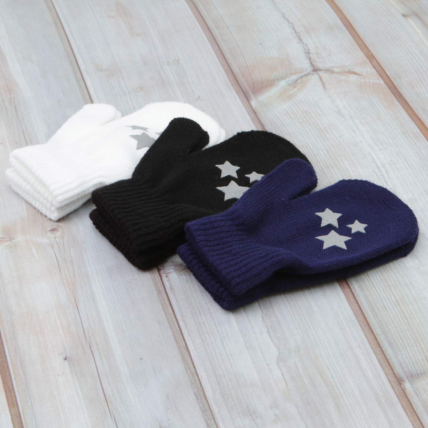 Cooraby 6 Pairs Toddler Magic Stretch Mittens Winter Unisex Baby Knitted Gloves Mittens (Mixed Color C, 2-4 Years)