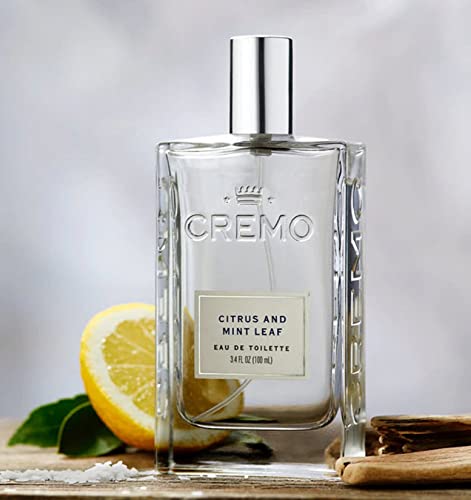 Cremo Citrus & Mint Leaf Cologne Spray, A Cool, Refreshing Scent with Notes of Fresh Mint, Citron, Cedar and Moss, 3.4 Fl Oz