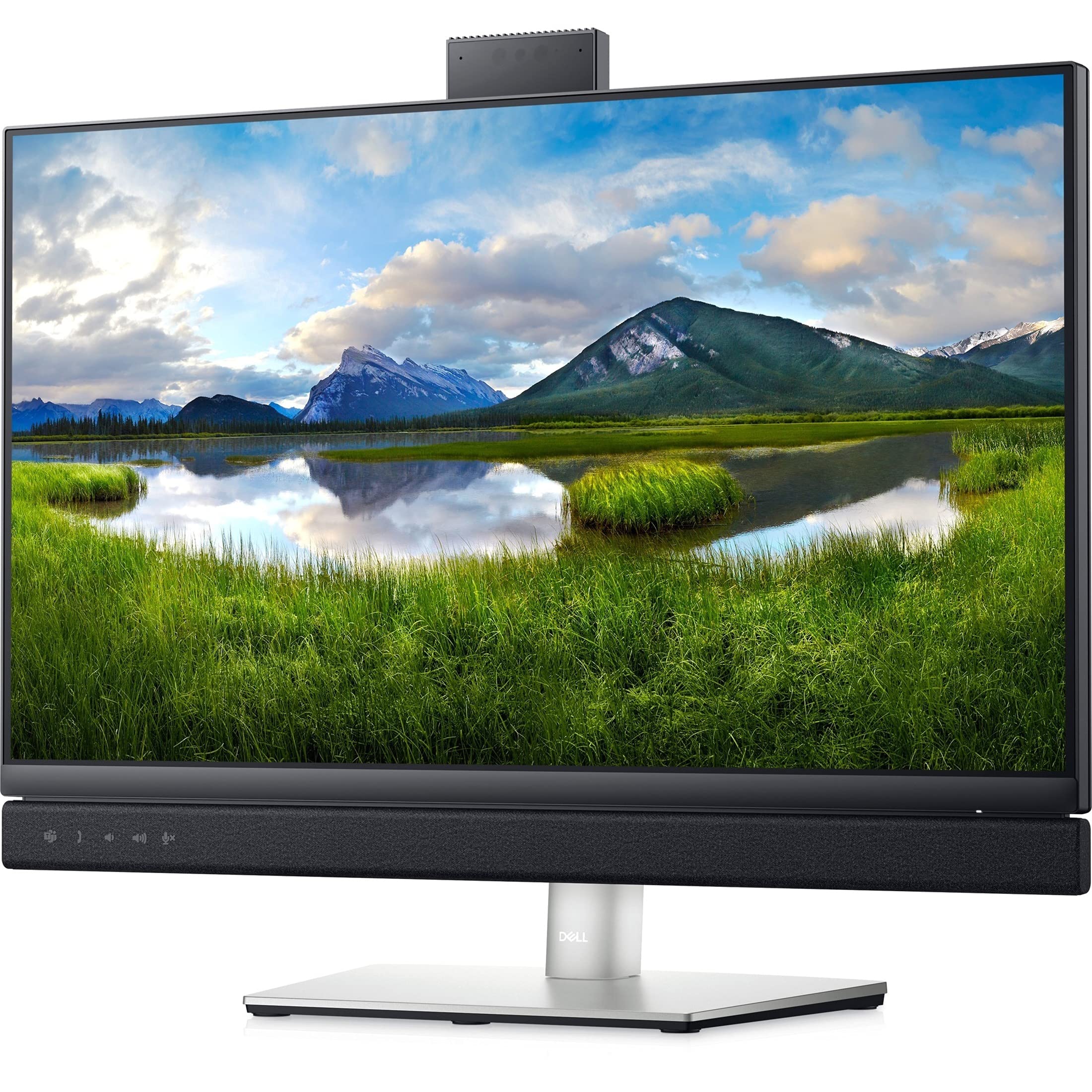 Dell 24, HD Video Conferencing Monitor - C2422HE with POP-UP 5MP IR Camera Dual 5W Integrated Speakers and a Dedicated Microsoft Teams Button,Gray