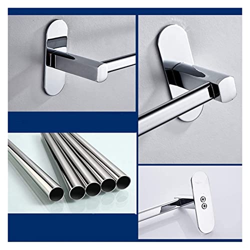 Towel BAR Rack Stainless Steel Chrome Towel Rack,Wall Mounted Towel Rails Bathroom Bar,Kitchen Toilet Towel Holder,No Drilling/50Cm (Size : 40Cm)