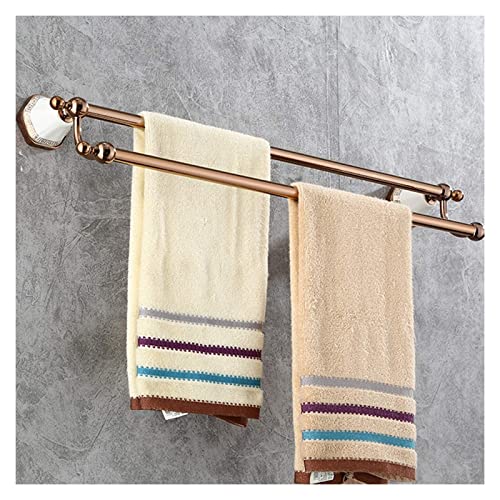Towel BAR Rack Retro Bathroom Hardware Bathroom All Bronze European Style Bathroom Antique Towel Bar Double Pole Towel Hanging Rod