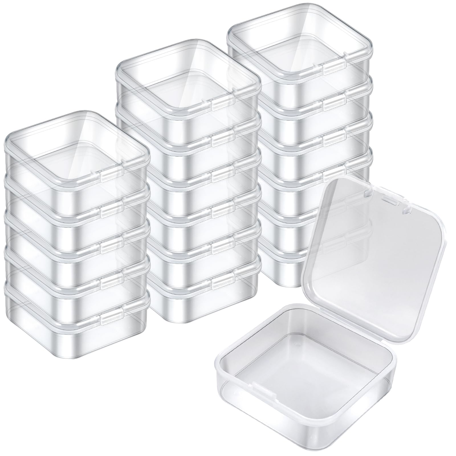Mathtoxyz 36PCS Bead Organizer Box, Small Bead Organizers and Storage Containers Rectangle Bead Holder Plastic Cases for Clay Beads Bracelet Making DIY Jewelry Craft Nail