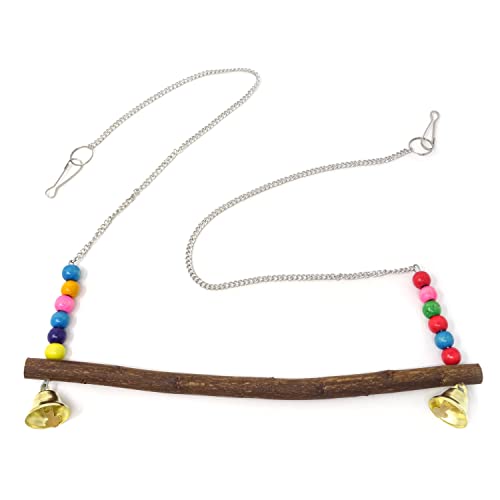 Honbay Hens Swing Chicken Toy Wooden Handmade Bird Swing Bird Toy for Large Bird Parrot Hens Cock Macaw
