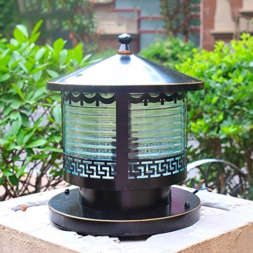 DIAOD LED Post Lights Outdoor Villa Home Garden Patio Pillar Lamp E27 Waterproof Glass Lantern Lawn Light Balcony Garage Terrace Fence Sconce Light