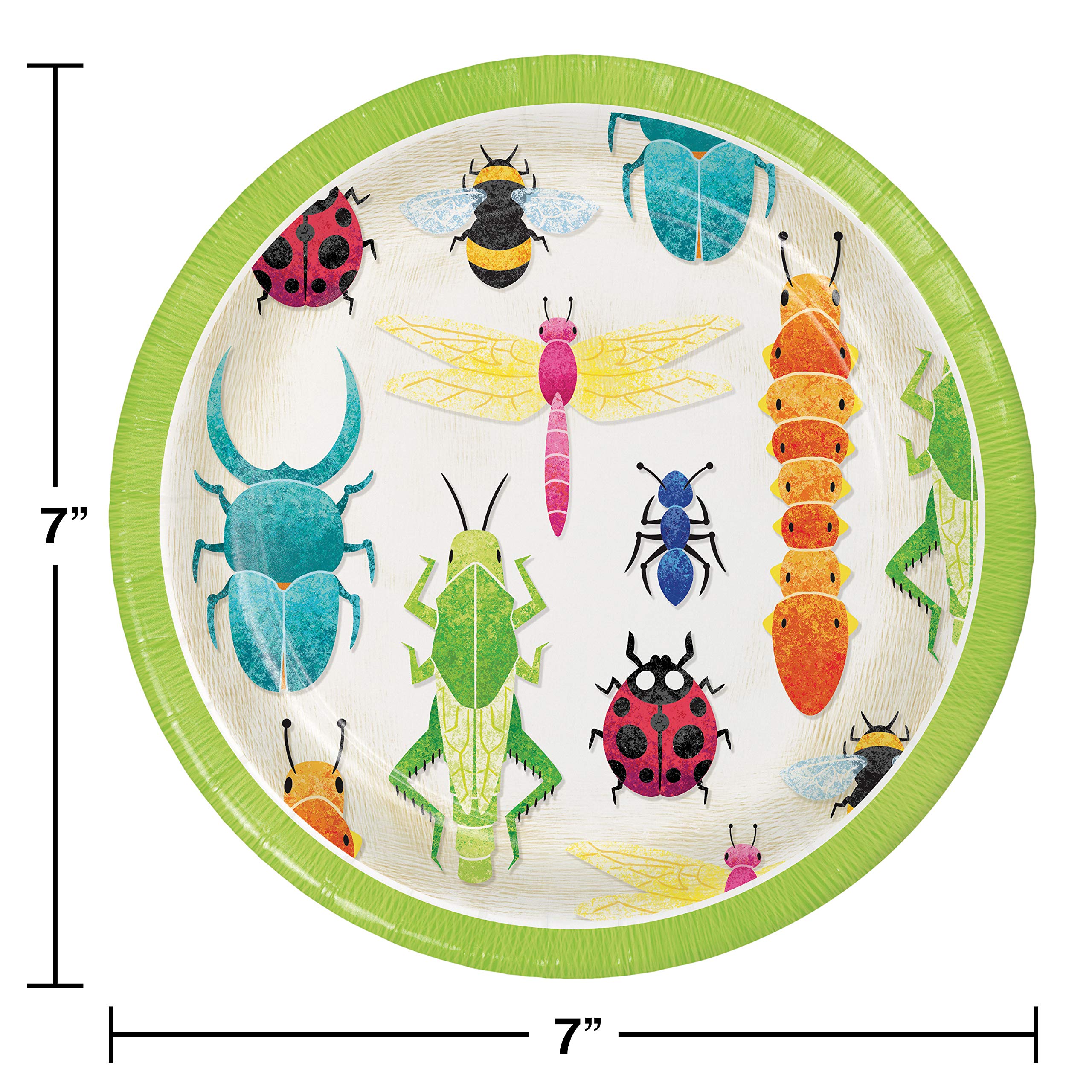 Creative Converting 8" Bugs Party Luncheon Paper Plates - 8pcs