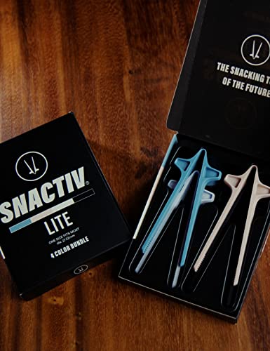 NEW - SNACTIV LITE - 4PC Bundle - All New Colors! - The Official Snacking Tool of The Future, As Seen On Shark Tank! Finger Chopsticks | Snack Chopsticks | Chopsticks For Gamers