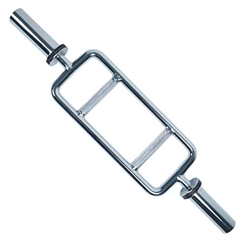 Sunny Health & Fitness 34" Olympic Triceps Bar with Ring Collars, Small