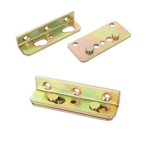 CYEAH 12PCS Bed Rail Brackets Heavy Duty Non-Mortise Wooden Bed Rail Fittings, Rust Proof Bed Frame Hardware Brackets for Connecting to Wood, Headboards and Foot-Boards