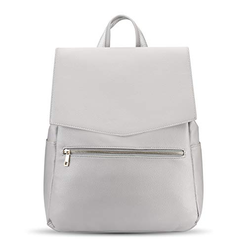 Diaper Bag Backpack, Maternity Baby Changing Bags, PU Leather Nappy Backpack Baby Diaper Bag Large Capacity and Waterproof (Grey) …