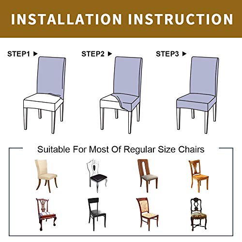 Stretch Dining Chair Covers, Sexy Diamond High Heels White Golden Black Removable Dining Chair Protector Slipcovers for Kitchen, Party, Restaurant, Set of 8