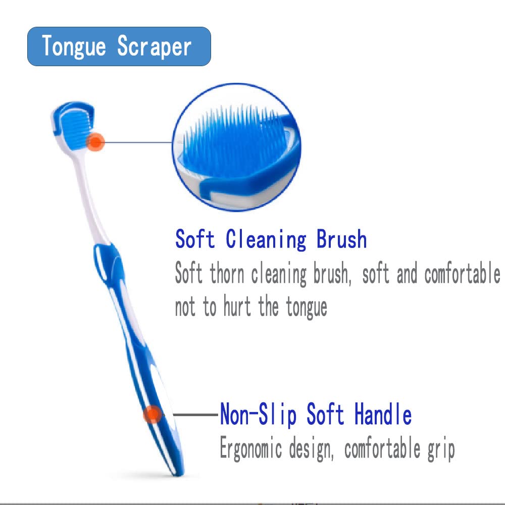 PIVHWIR 4-Pack Tongue Scrapers, Tounge Scraper Cleaner Keep Fresher Breath, Tongue Cleaner Brush for Adults Kid Helps Fight Bad Breath(Random Color)