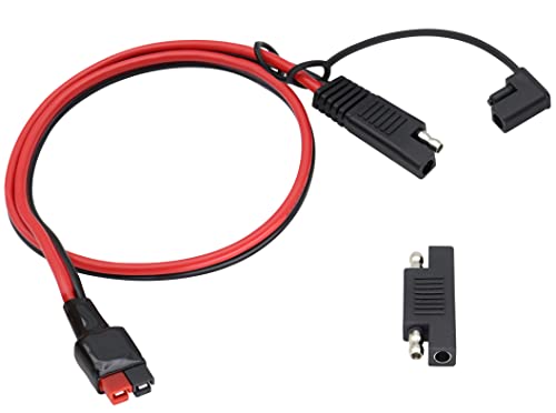 HCFeng 12AWG SAE to an-der-Son Cable Solar to SAE Extension Adapter with 1 SAE Polarity Reverse Solar Power Connector Kits for Go-al/Ze-ro Ye-ti/Su-ao-ki/Solar Generator [2Ft/60cm]