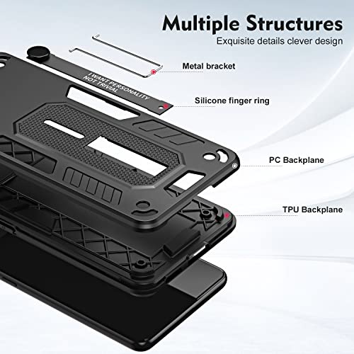 Phone Case Case Compatible with Infinix Smart 6 2021/X6511B /X6511/X6511E Case Heavy Duty Shock Absorption Full Body Protective Case TPU Rubber and Hard PC Phone Case Cover with Retractable hand strap